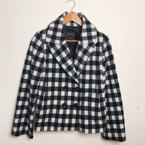 Club Monaco | Jackets & Coats | Club Monaco Checkered Wool Peacoat ...